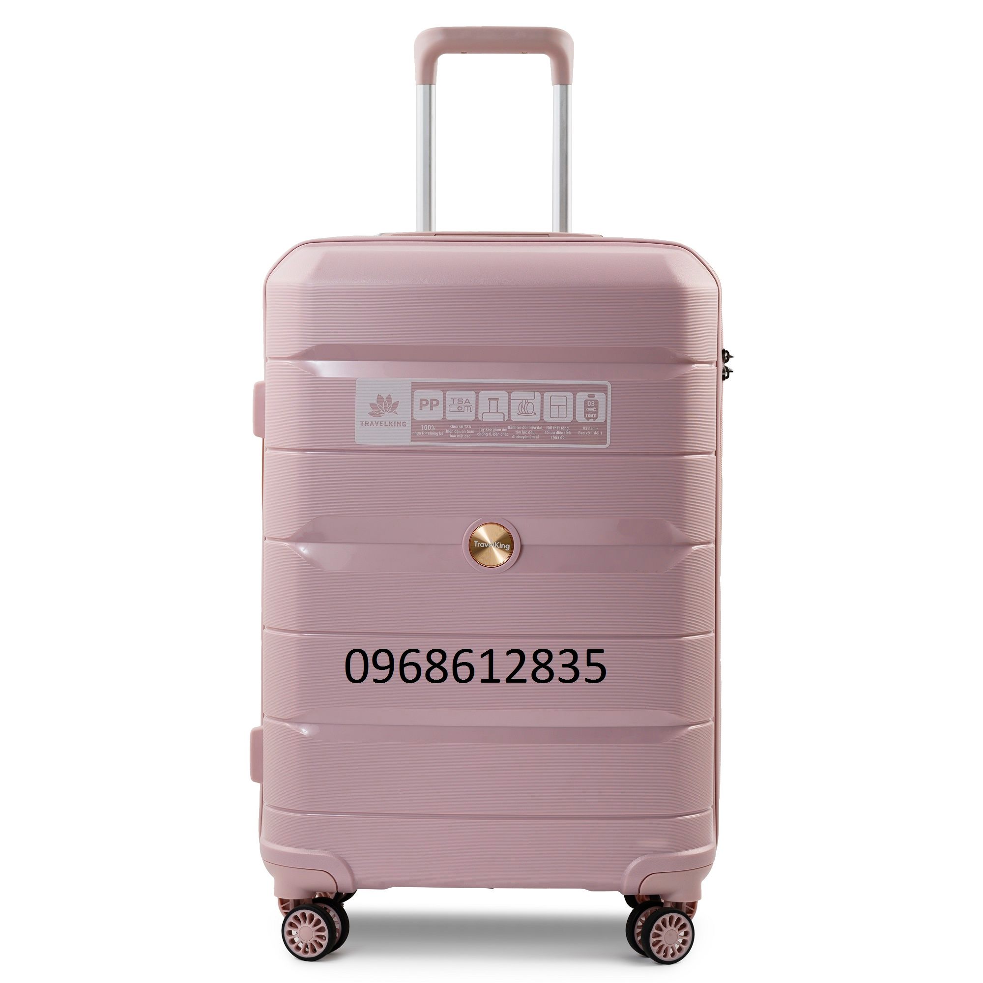 Vali Chống Bể 100% PP883 Size 28 Hồng Phấn – Balo Chính Hãng