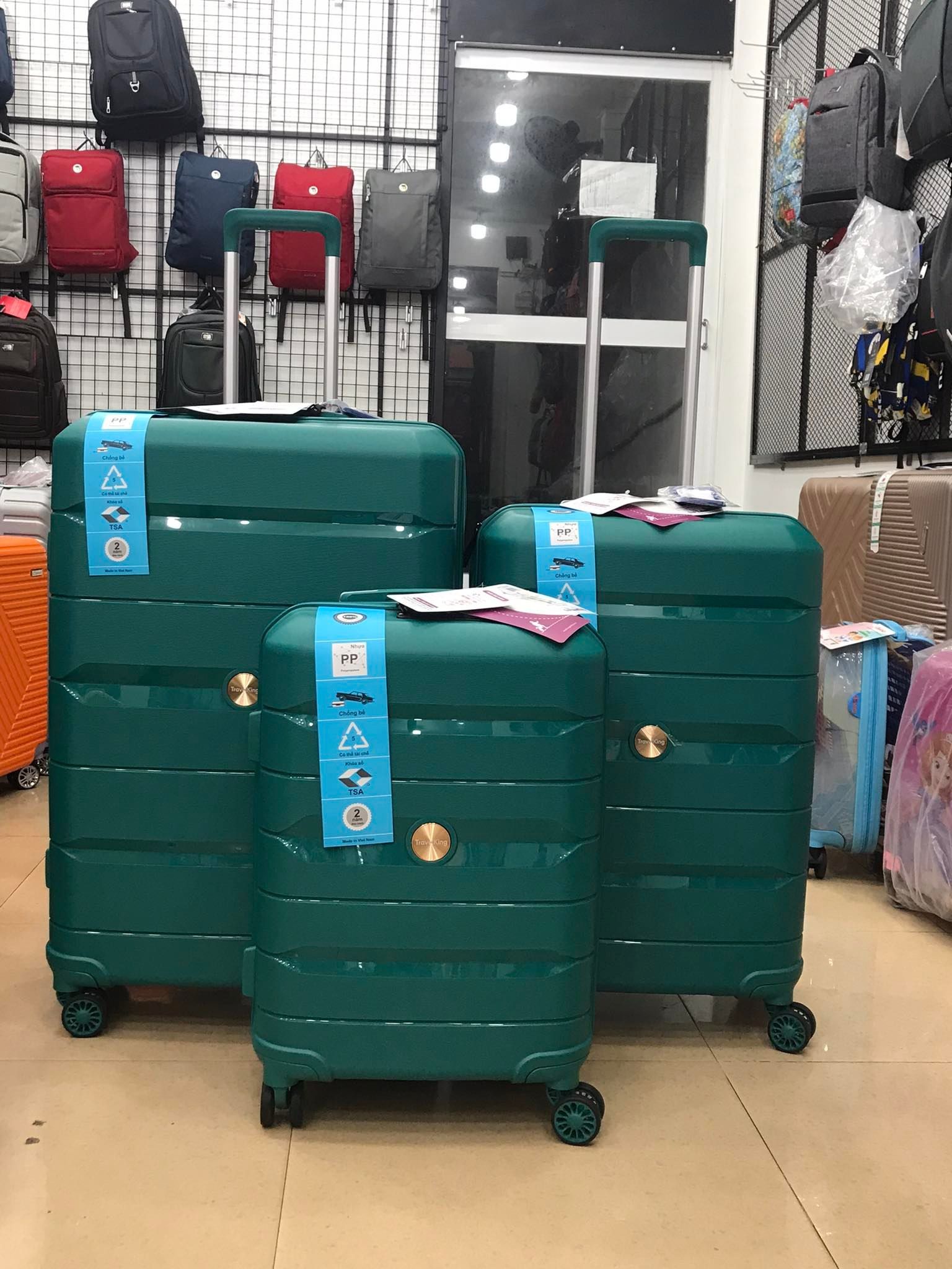 Vali Chống Bể 100% PP883 Size 20 Xanh két – Balo Chính Hãng