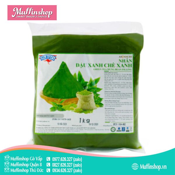 Nhân Mauri Đậu Xanh TrÀ Xanh 1kg 10gt Muffinshop Smart Bakers Choice