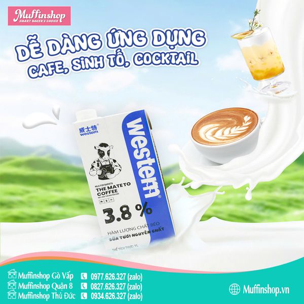 Sữa tươi Western 3.8% full cream chuyên cho pha chế – Muffinshop Smart ...