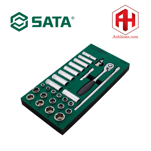 Bộ đầu tuýp cần siết 3/8" 28 chi tiết SATA 09902