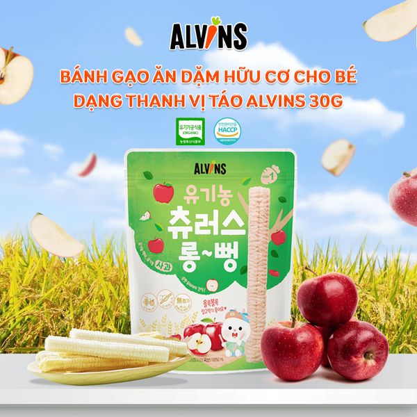 Bánh gạo ăn dặm hữu cơ cho bé dạng thanh vị truyền thống Alvins 30g – Leaf Organic - Natural ...