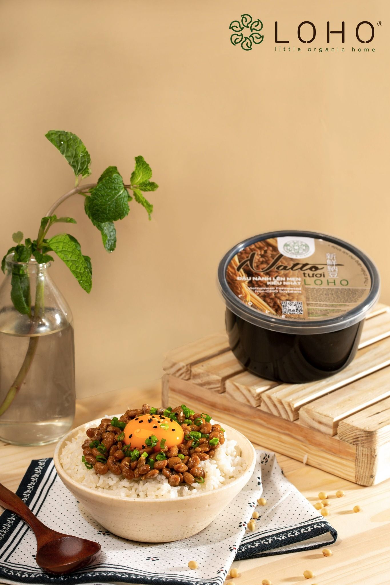 Natto tươi Loho - đậu nành vàng 80g – Leaf Organic - Natural & Organic Care