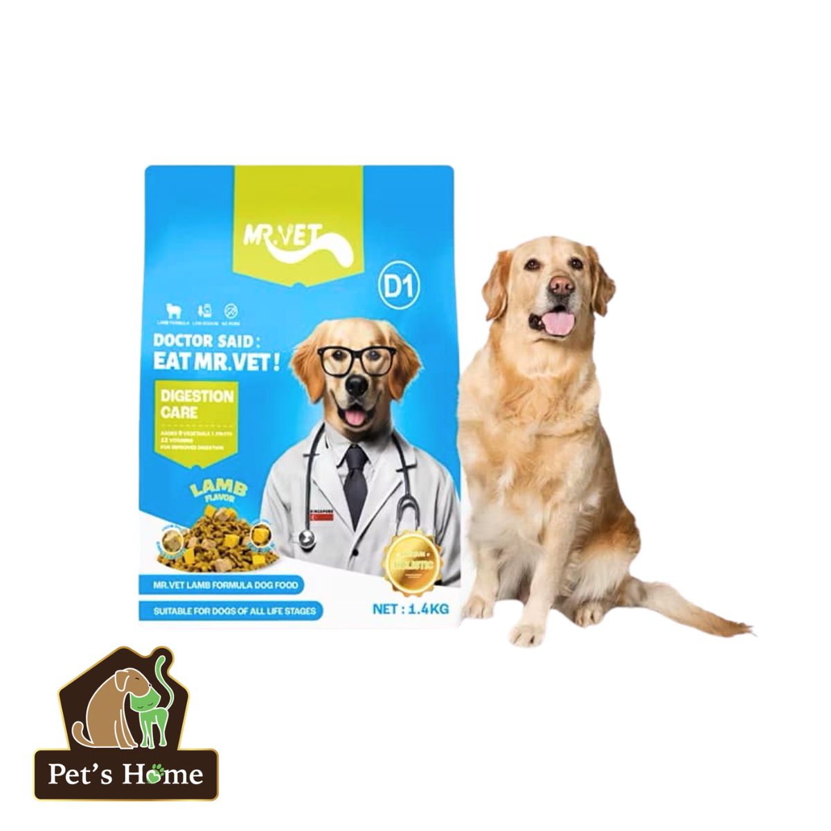 Thức ăn hạt dành cho chó Mr. Vet D1 1,4kg - dòng hạt Holistic Mix topp – Pet's Home