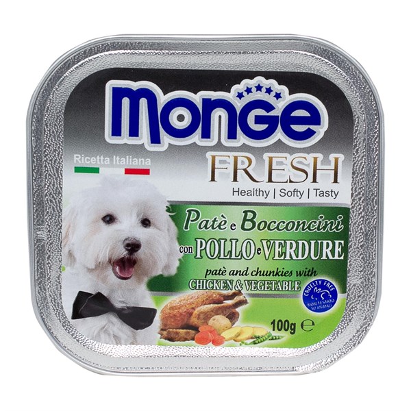 Pate Monge Fresh cho chó nhiều mùi vị khay 100g – Pet's Home