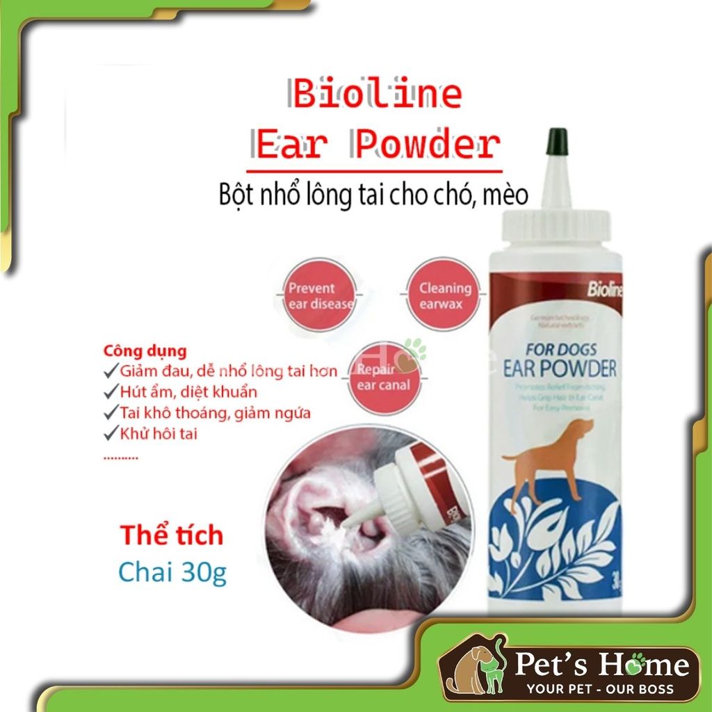 Bột nhổ lông tai Bioline Ear Powder 30g – Pet's Home