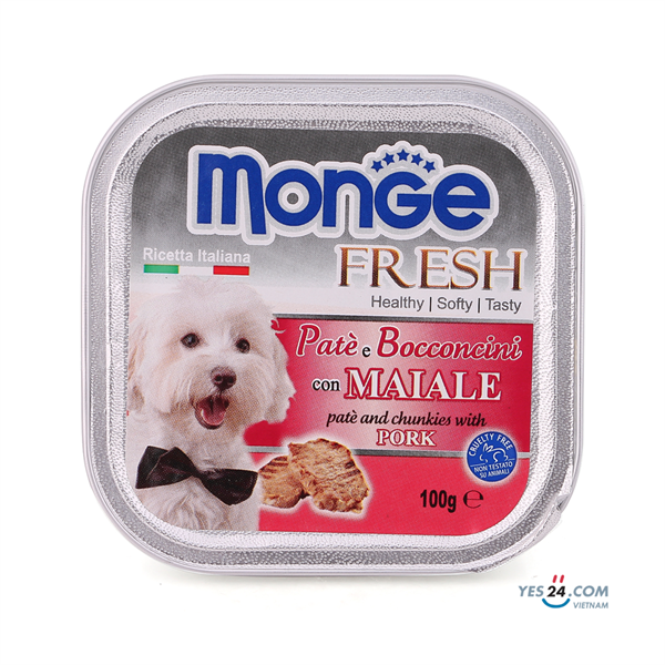 Pate Monge Fresh cho chó nhiều mùi vị khay 100g – Pet's Home