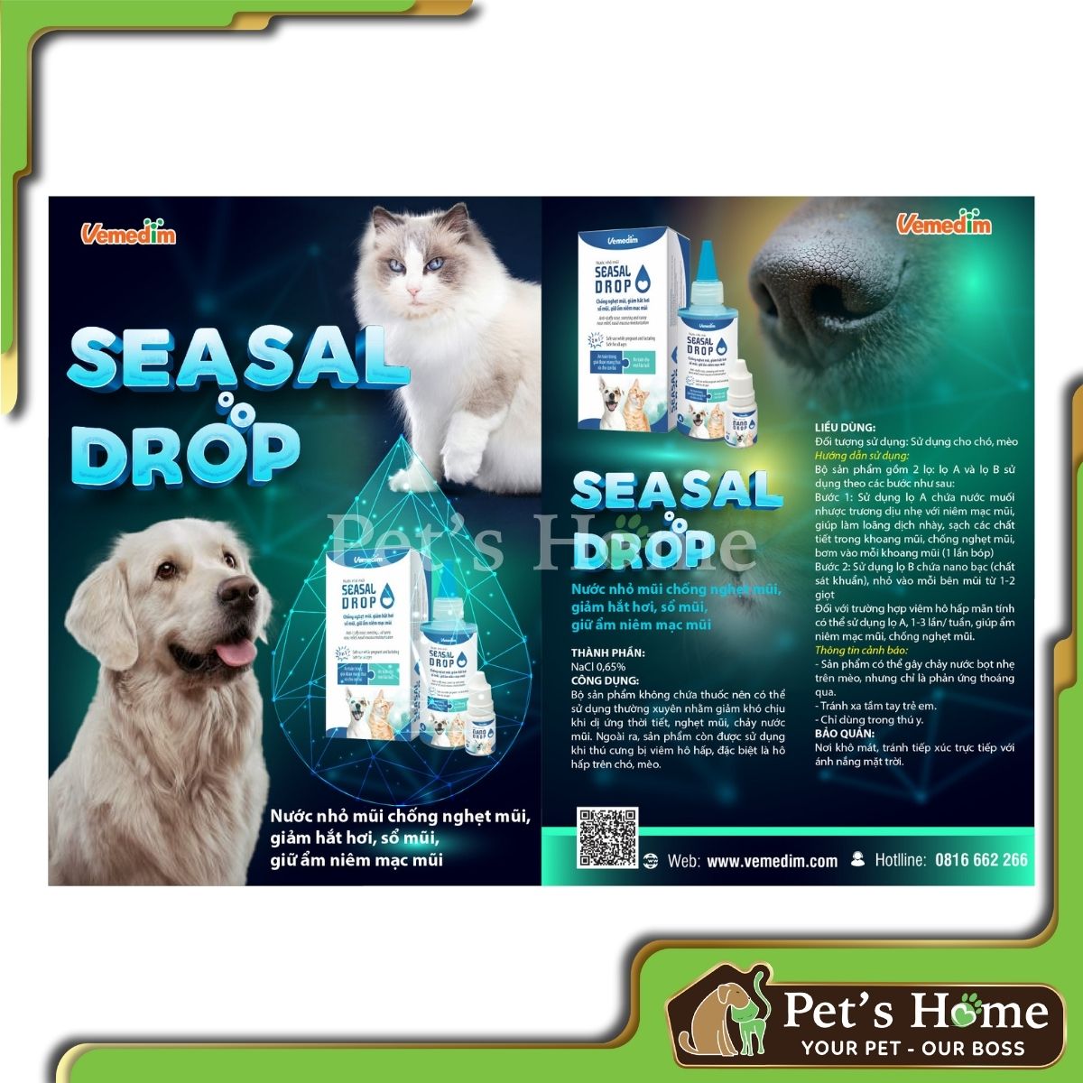 Nước nhỏ mũi chó mèo Seasal Drop – Pet's Home