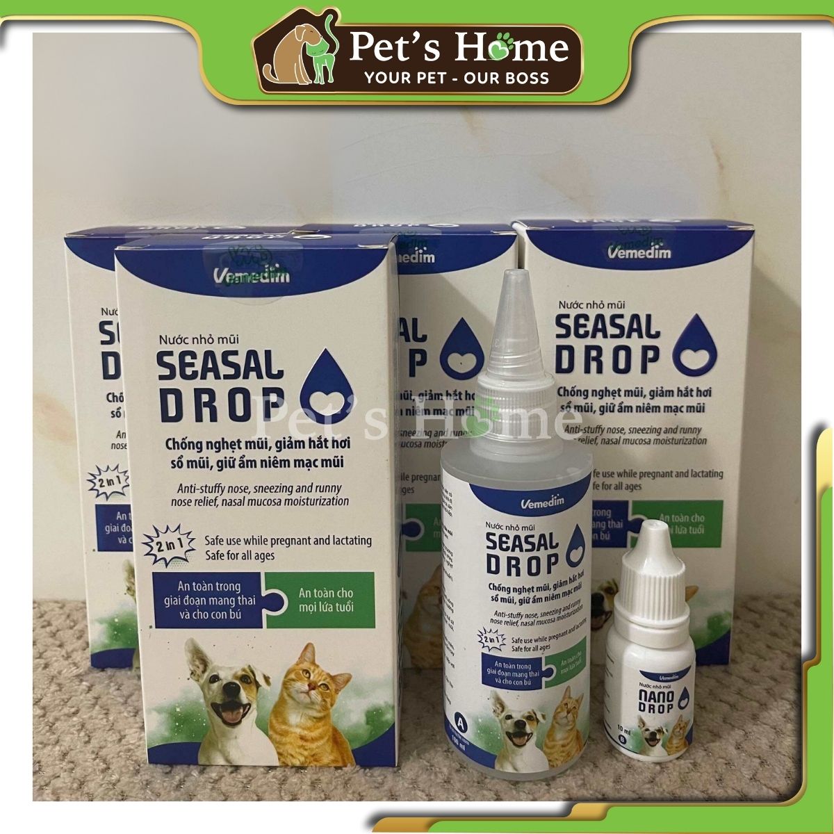 Nước nhỏ mũi chó mèo Seasal Drop – Pet's Home