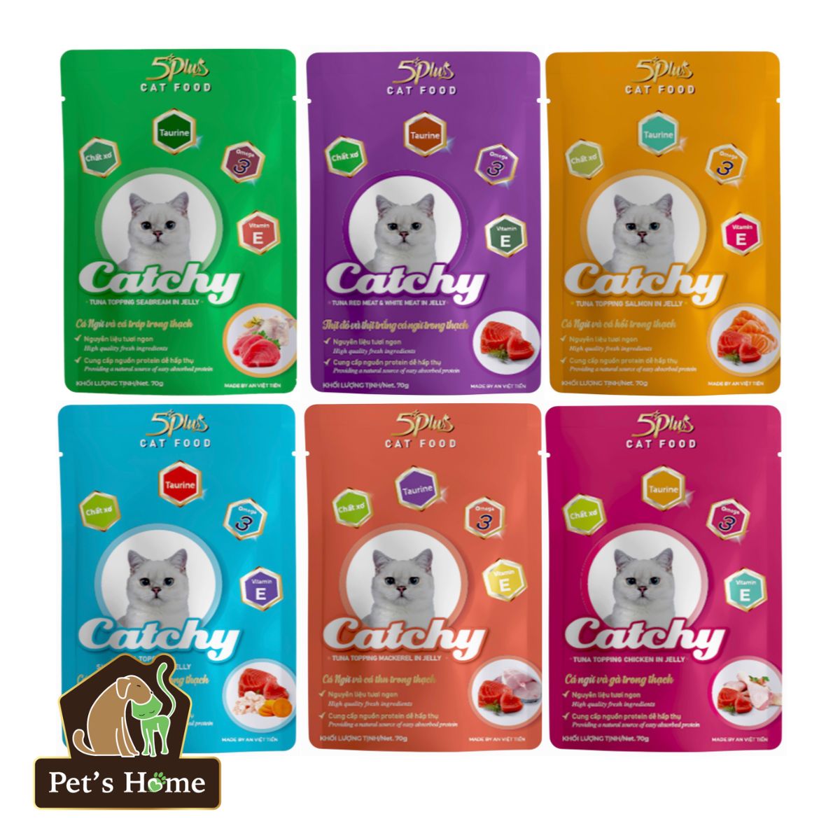 Pate 5Plus Catchy cho mèo 70g – Pet's Home