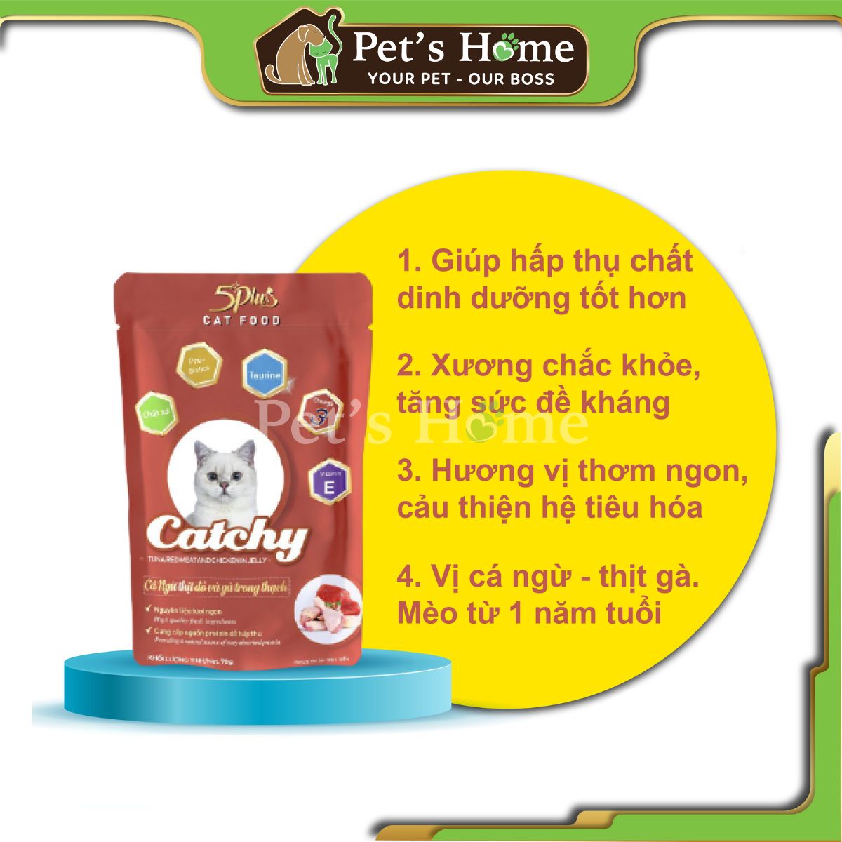 Pate 5Plus Catchy cho mèo 70g – Pet's Home