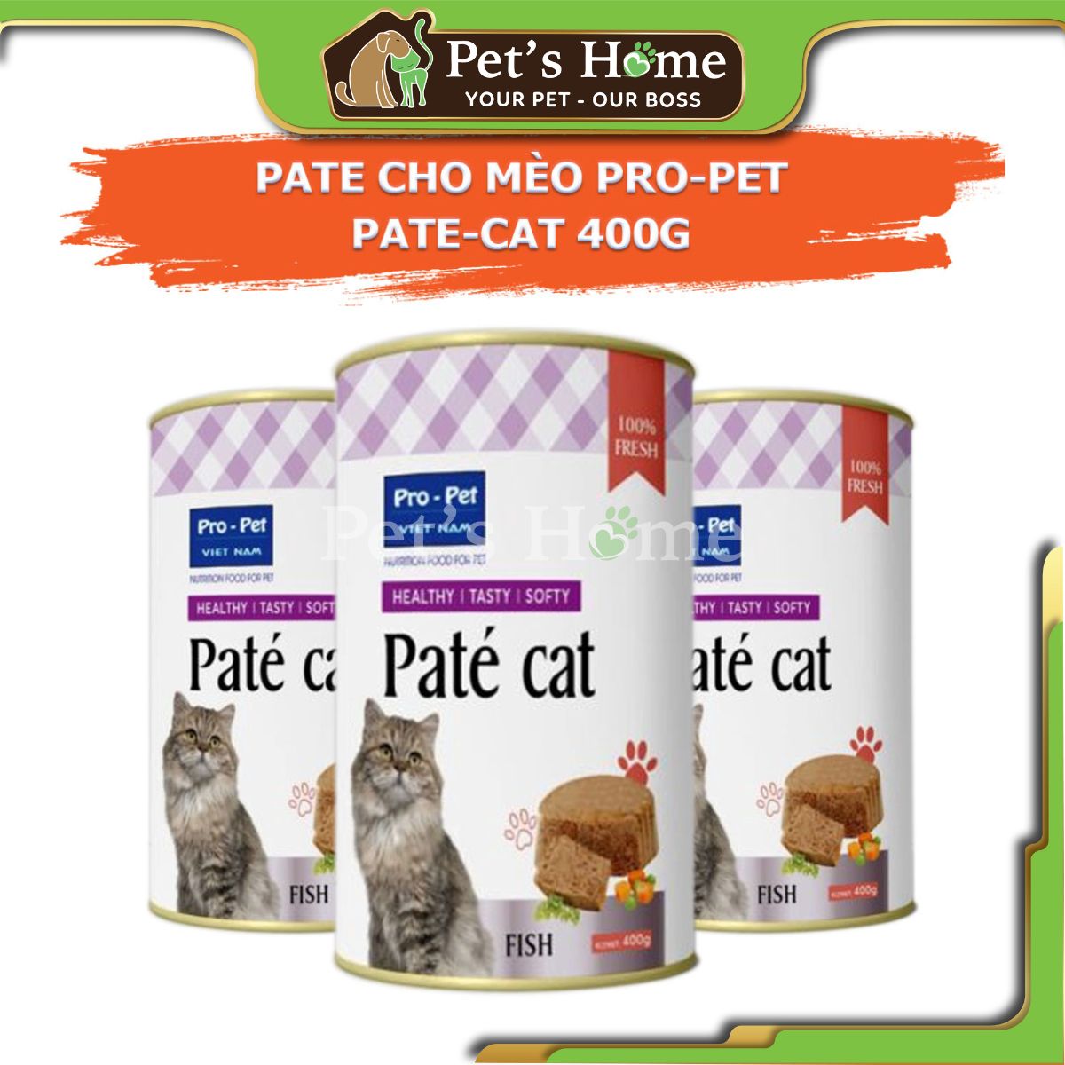 Pate Pro Pet cho mèo lon 400g – Pet's Home