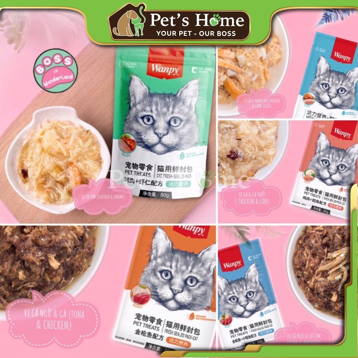 Pate Wanpy cho mèo gói 80g – Pet's Home