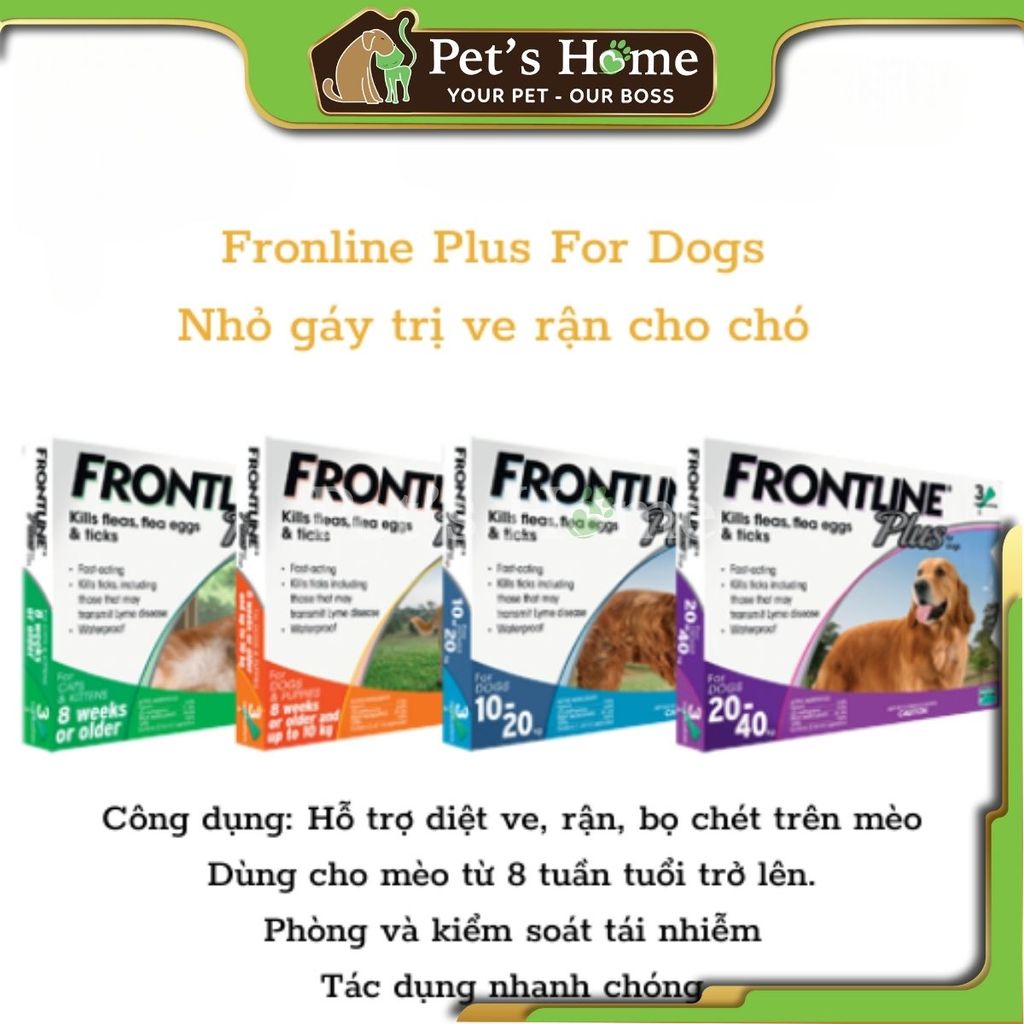 Thuốc trị ve rận cho chó Frontline Plus nhỏ gáy (dưới 10kg) – Pet's Home