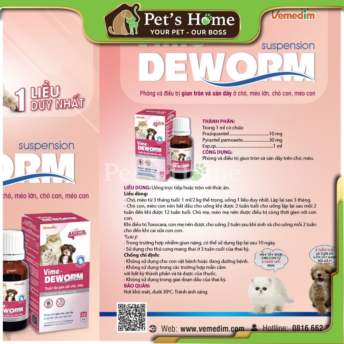 Vemedim Vime-Deworm 20ml – Pet's Home