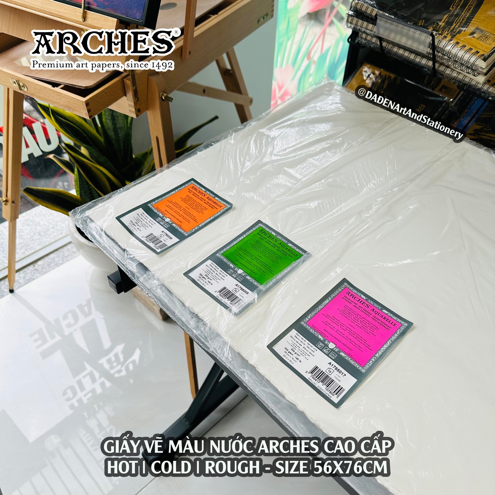 [DA ĐEN] Giấy Vẽ Arches Artist 300gsm (1 Tờ) 56x76cm