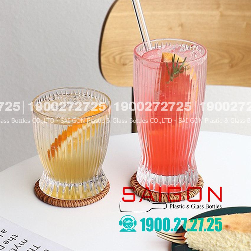 Deli DSKB162-2A - Ly Thủy Tinh Deli Stripes Tumber Glass 360ml – Chai ...