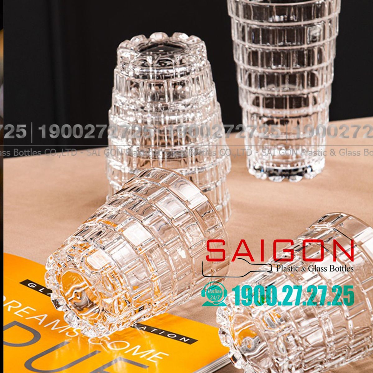 Deli TY5901-2 - Ly Thủy tinh Deli Studio Stack Tumber Glass 380ml – Chai Lọ Thủy Tinh Sài Gòn