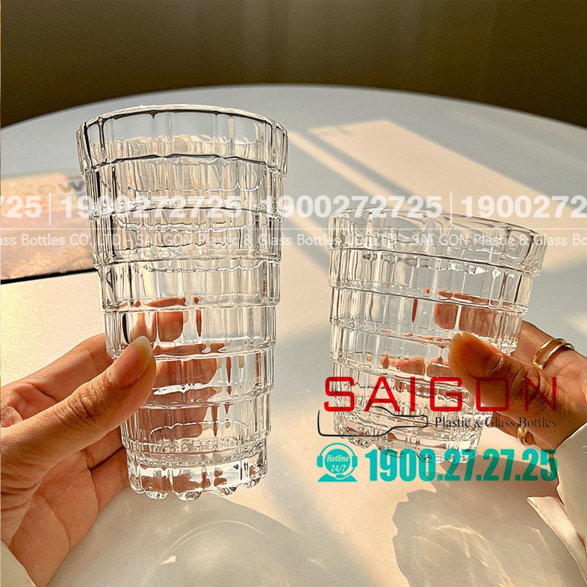 Deli TY5901-2 - Ly Thủy tinh Deli Studio Stack Tumber Glass 380ml – Chai Lọ Thủy Tinh Sài Gòn