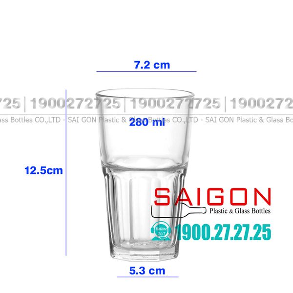 Union 407 - Ly Thủy Tinh Union Centra Hight Ball Glass 280ml – Chai Lọ Thủy Tinh Sài Gòn