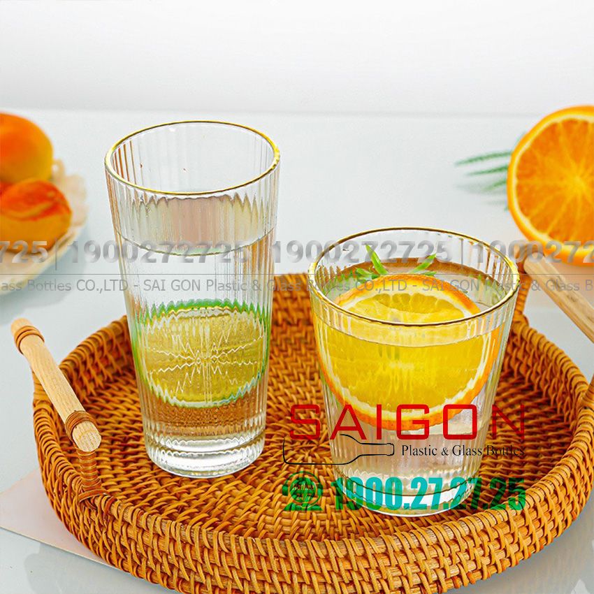 DELI DSY5840-3A - Ly Thủy Tinh Delisoga Studio Stripes Tumber Glass – Chai Lọ Thủy Tinh Sài Gòn