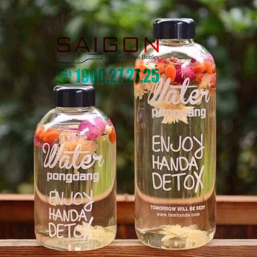 Chai Water Pongdang Detox 600ml | 1000ml – Chai Lọ Thủy Tinh Sài Gòn