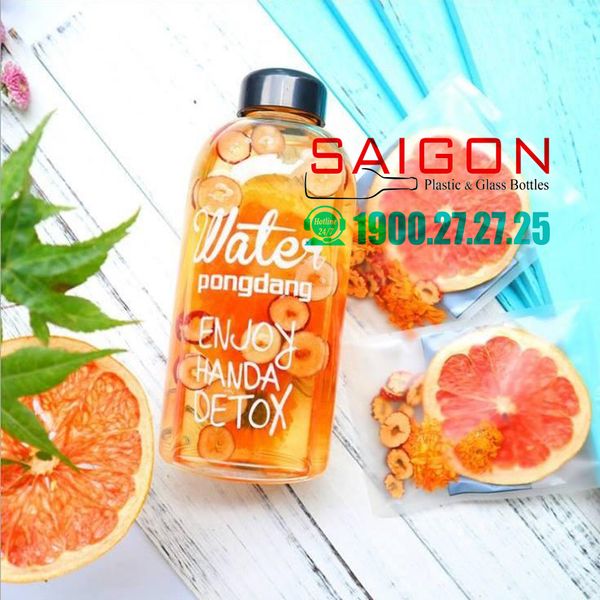 Chai Water Pongdang Detox 600ml | 1000ml – Chai Lọ Thủy Tinh Sài Gòn