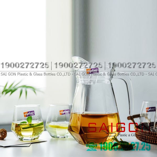 Deli EH1028/L7 - Bộ 06 Ly + Bình Nước Thủy Tinh Deli Pitcher 1300ml ...