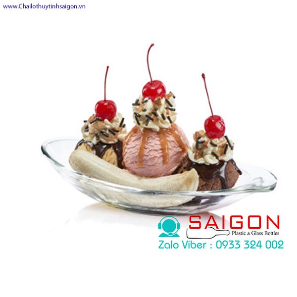Dĩa kem Delight Banana split Dish – Chai Lọ Thủy Tinh Sài Gòn