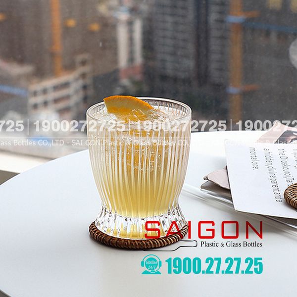 Deli DSKB162-1A - Ly Thủy Tinh Deli Stripes Rock Glass 280ml | Thủy Ti – Chai Lọ Thủy Tinh Sài Gòn