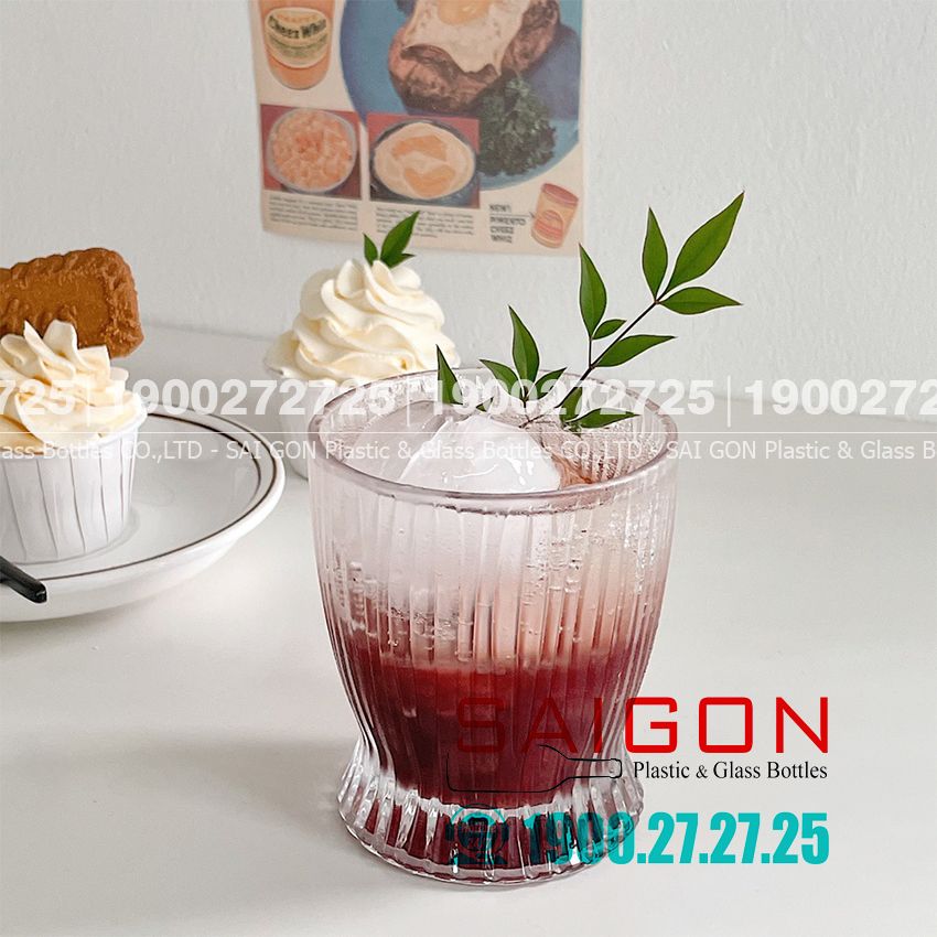 Deli DSKB162-1A - Ly Thủy Tinh Deli Stripes Rock Glass 280ml | Thủy Ti – Chai Lọ Thủy Tinh Sài Gòn
