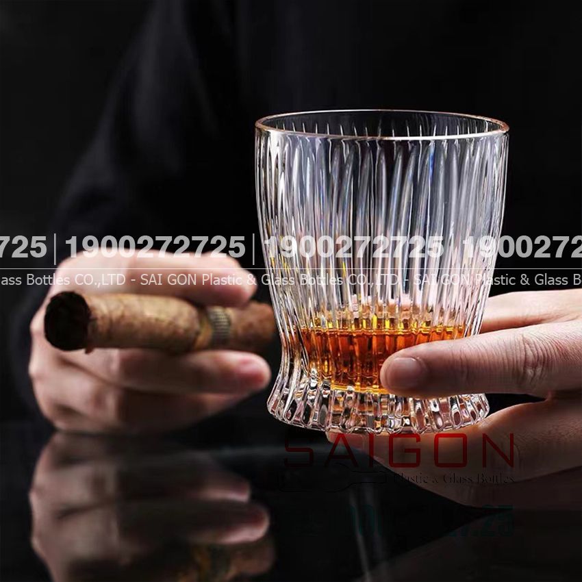 Deli DSKB162-1A - Ly Thủy Tinh Deli Stripes Rock Glass 280ml | Thủy Ti – Chai Lọ Thủy Tinh Sài Gòn