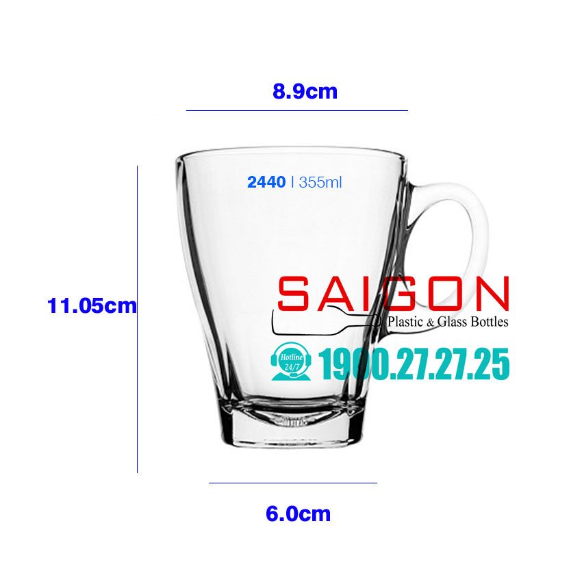 Ly Thủy Tinh Ocean Caffe Americano 355ml | Nhập Khẩu Thái Lan – Chai Lọ ...