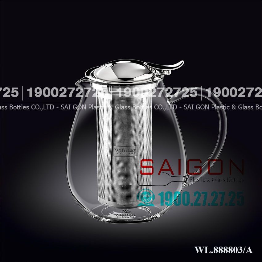Wilmax England 888803/A - Bình Trà Thủy Tinh Wilmax Thermo Tea Pot – Chai Lọ Thủy Tinh Sài Gòn