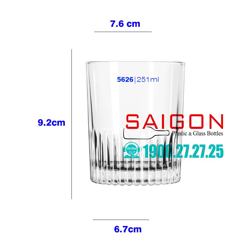 Libbey 15626 - Ly Thủy Tinh Libbey Tumbler Duratuff Rocks 251ml – Chai Lọ Thủy Tinh Sài Gòn