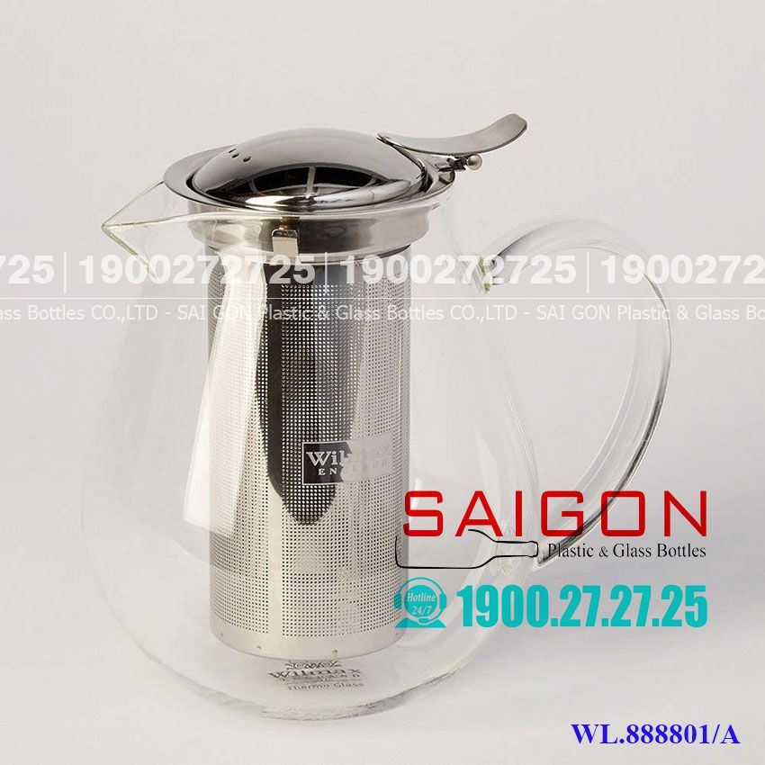 Wilmax England 888801/A - Bình Trà Thủy Tinh Wilmax Thermo Tea Pot 600 – Chai Lọ Thủy Tinh Sài Gòn
