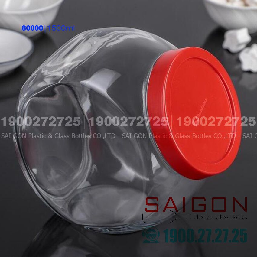 Hũ Thủy Tinh 2 Đáy Bella Jar With Lid 1500ml | Nhập Khẩu Thổ Nhĩ Kỳ ...