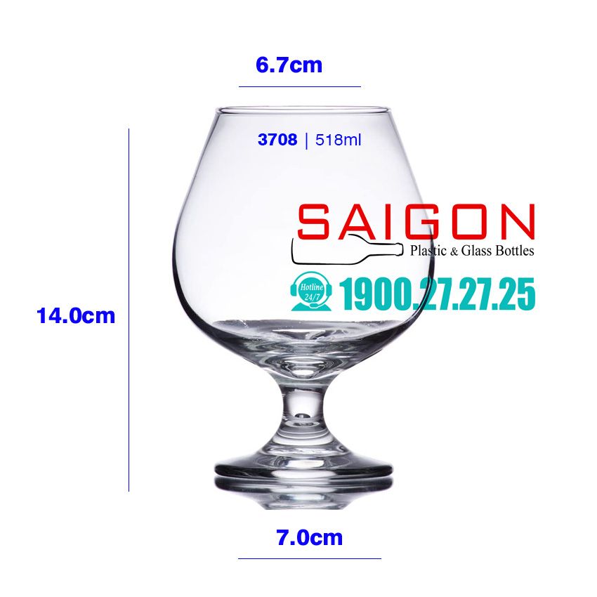Libbey 3708 - Ly Thủy Tinh Libbey Embassy Brandy 518ml | Thủy Tinh Cao – Chai Lọ Thủy Tinh Sài Gòn