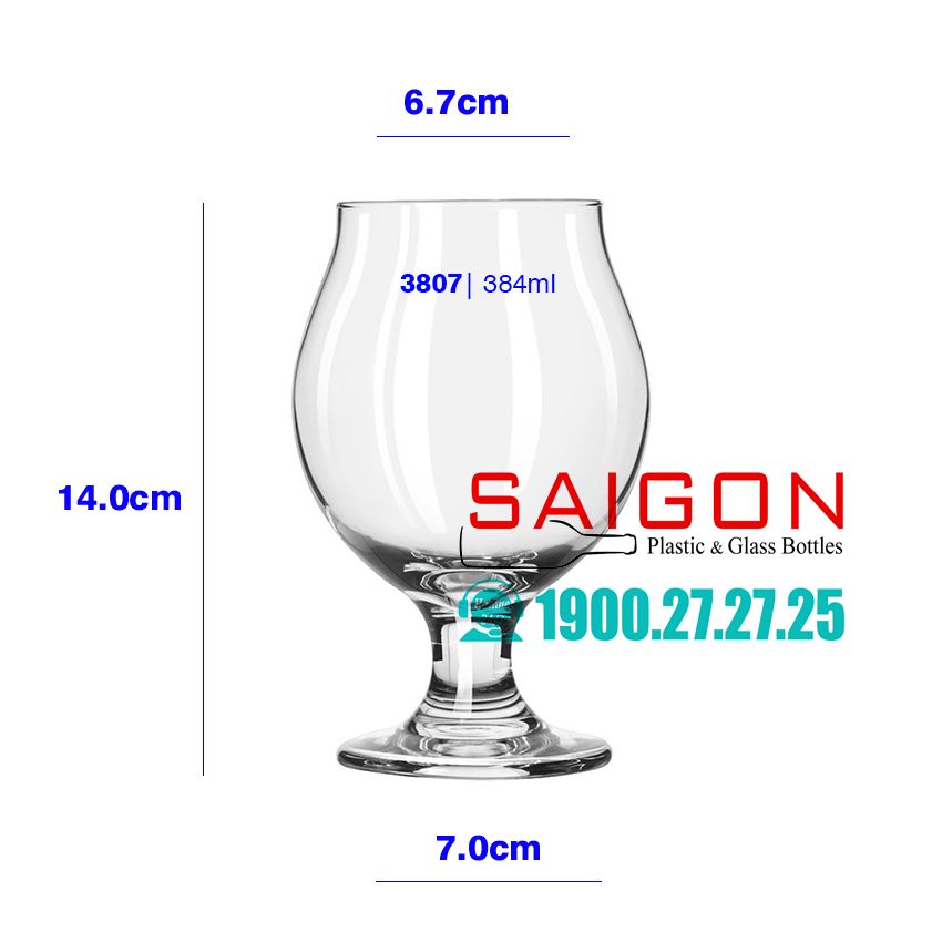 Libbey 3807 - Ly Thủy Tinh Libbey Belgian Beer 384ml | Nhập Khẩu E.U – Chai Lọ Thủy Tinh Sài Gòn