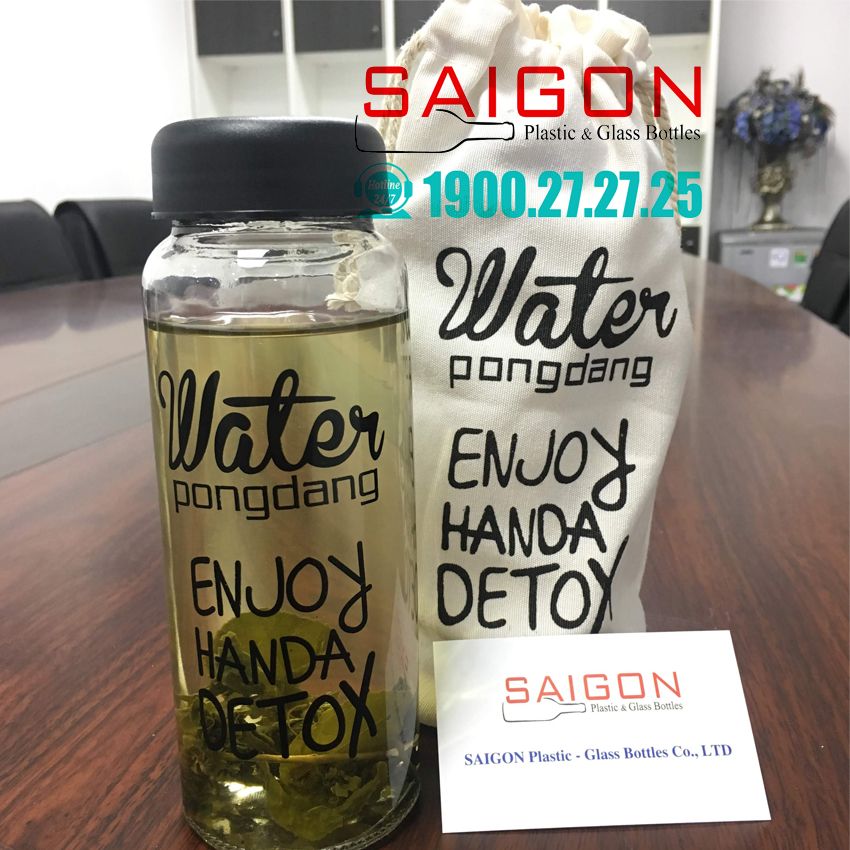 Chai Water PongDang Detox 420ml Nắp nhựa – Chai Lọ Thủy Tinh Sài Gòn