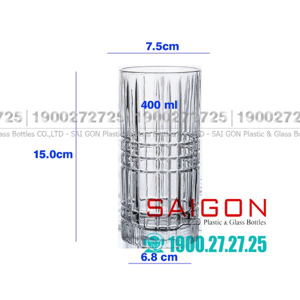 HONGLI 814D - Ly Thủy Tinh Hongli Traze Beverage Glass 400ml – Chai Lọ ...