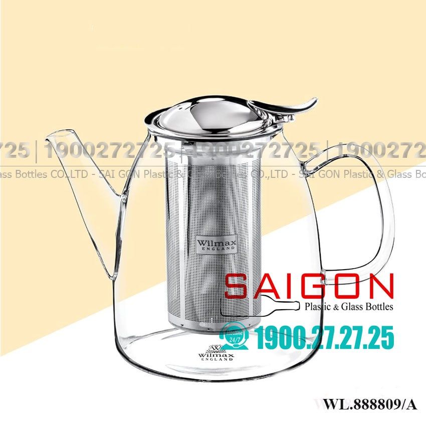 Wilmax England 888809/A - Bình Trà Thủy Tinh Wilmax Thermo Tea Pot – Chai Lọ Thủy Tinh Sài Gòn
