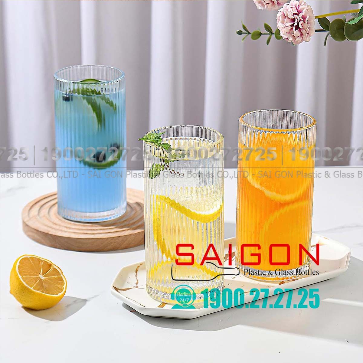 INS 314TH - Ly Thủy Tinh Sọc INS Stripes Islande Tumber Glass 350ml ...