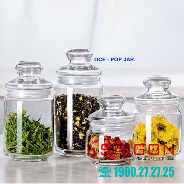 Hũ Thủy Tinh Ocean Pop Jar Glass Lid Cao Cấp – Chai Lọ Thủy Tinh Sài Gòn