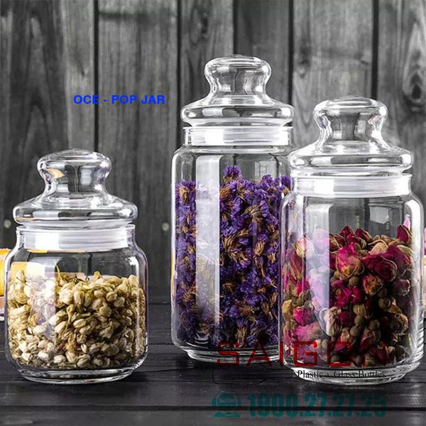 Hũ Thủy Tinh Ocean Pop Jar Glass Lid Cao Cấp – Chai Lọ Thủy Tinh Sài Gòn
