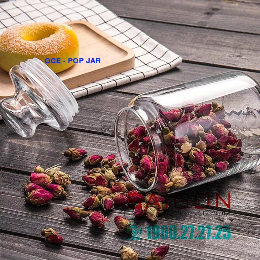 Hũ Thủy Tinh Ocean Pop Jar Glass Lid Cao Cấp – Chai Lọ Thủy Tinh Sài Gòn