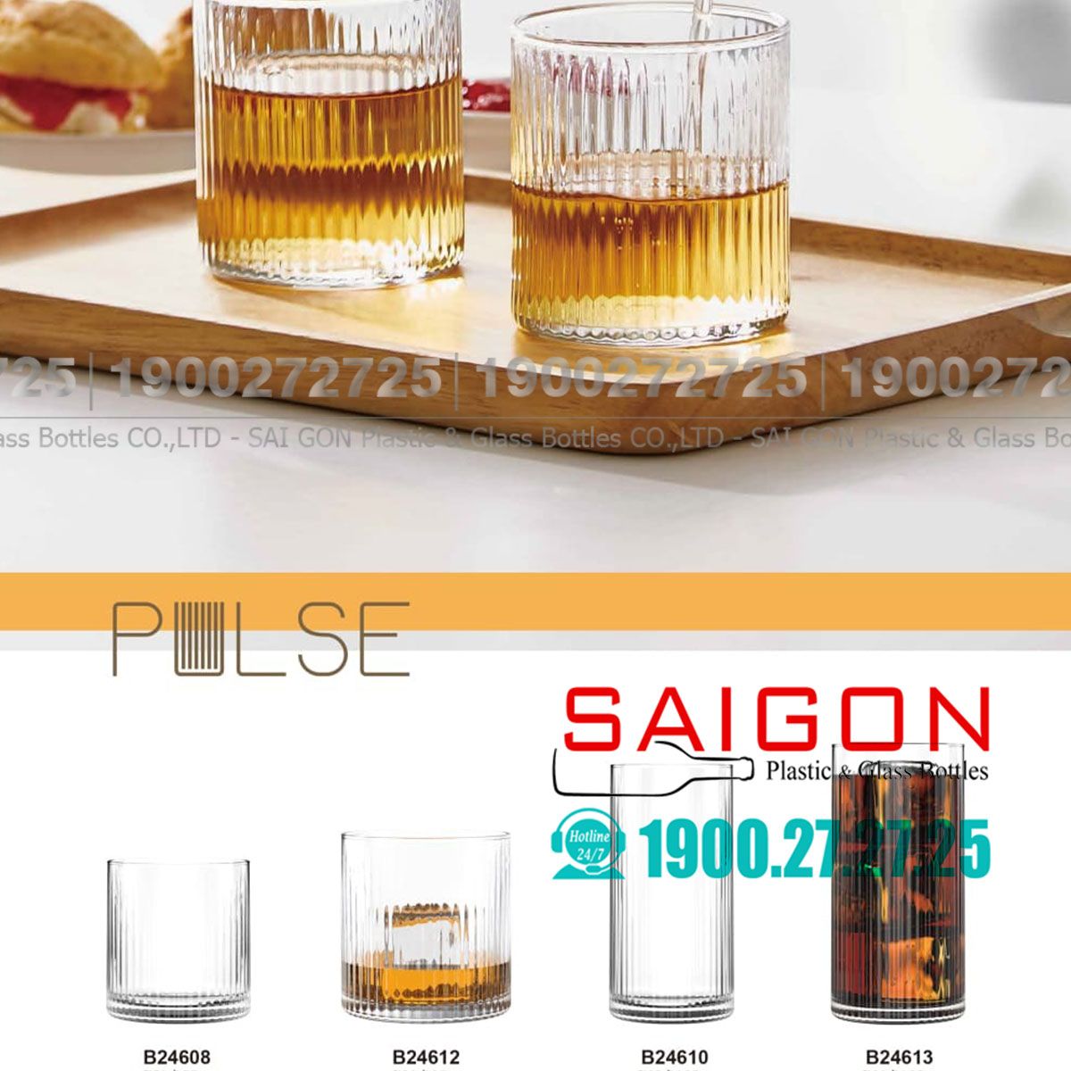 Ocean B24612 - Ly Thủy Tinh Ocean Pulse Double Rock Glass 355ml – Chai Lọ Thủy Tinh Sài Gòn