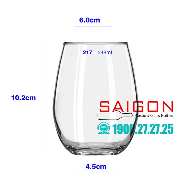 Libbey 217 - Ly Thủy Tinh Libbey Stemless Wine 348ml | Nhập Khẩu E.U – Chai Lọ Thủy Tinh Sài Gòn