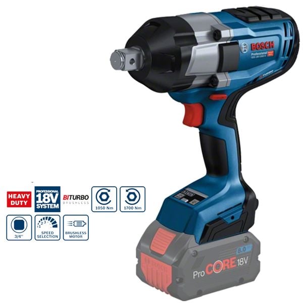 18V Máy siết bulong dùng pin Bosch GDS 18V-1050H ( Chưa Pin & Sạc )