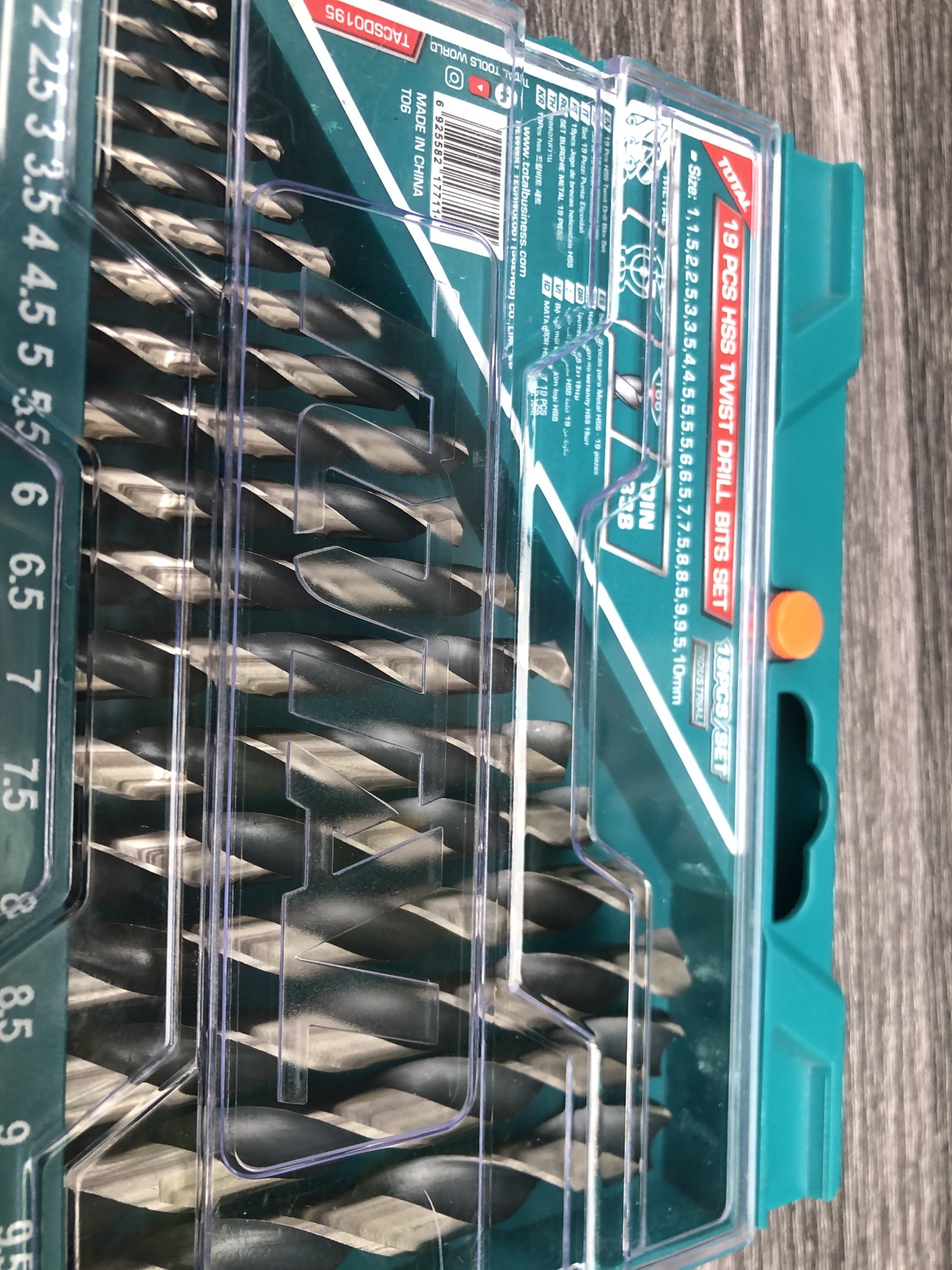 1-10mm Bộ mũi khoan kim loại HSS 19 chi tiết Total TACSD0195